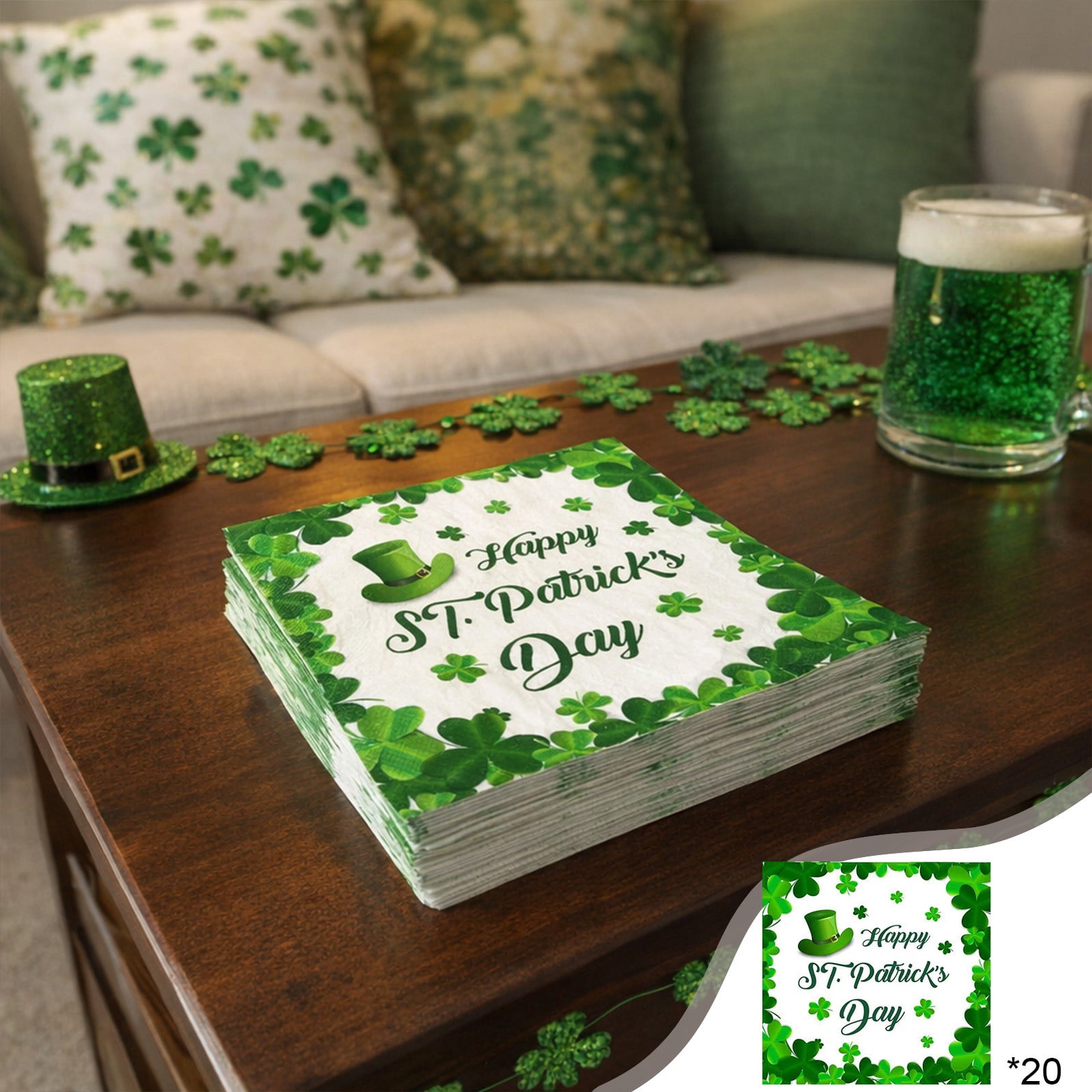 karymi St Patrick's Day Themed Disposable Party Tableware Set 20 Pieces ...