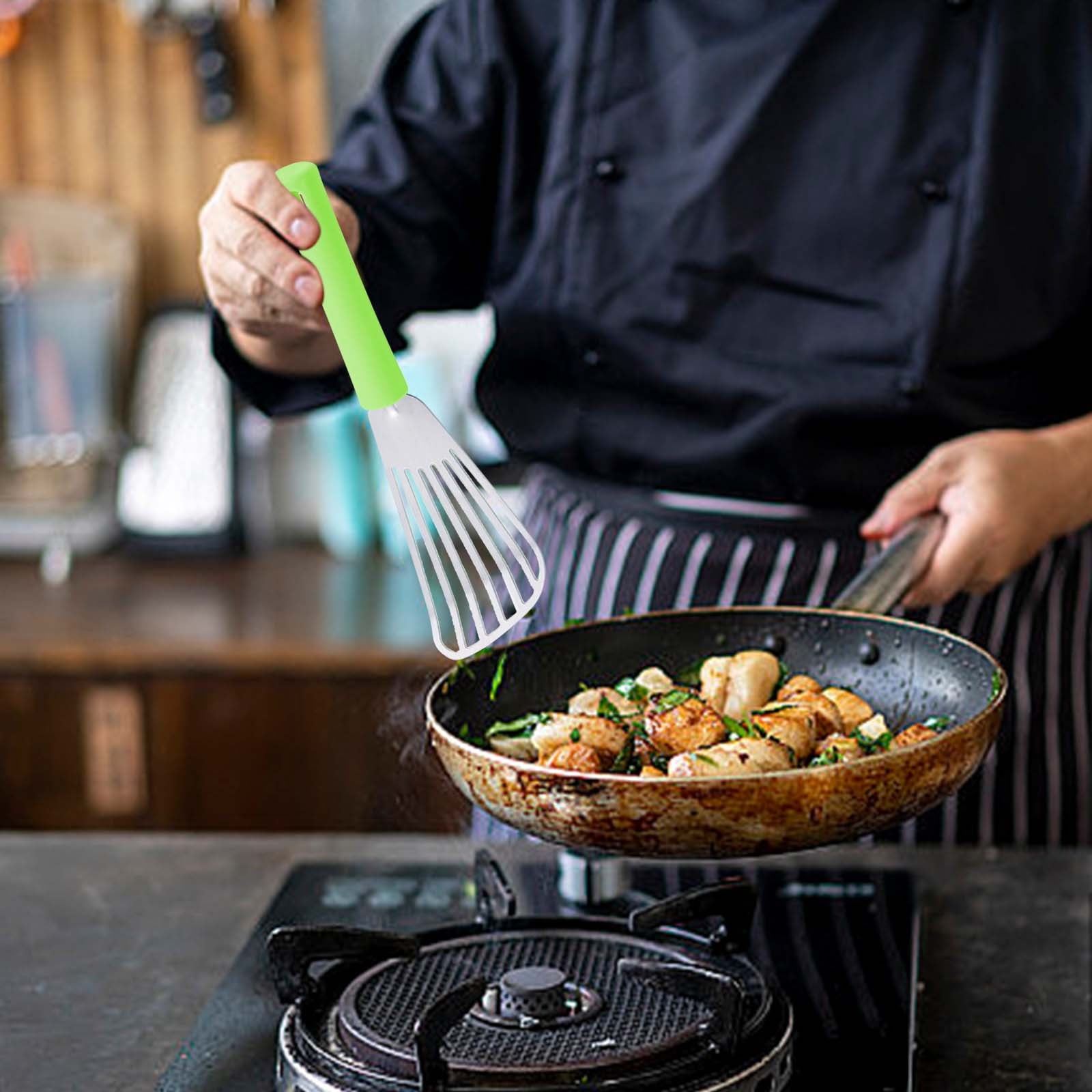 karymi Stainless Steel Frying Spatula Steak Spatula Hamburger Spatula ...