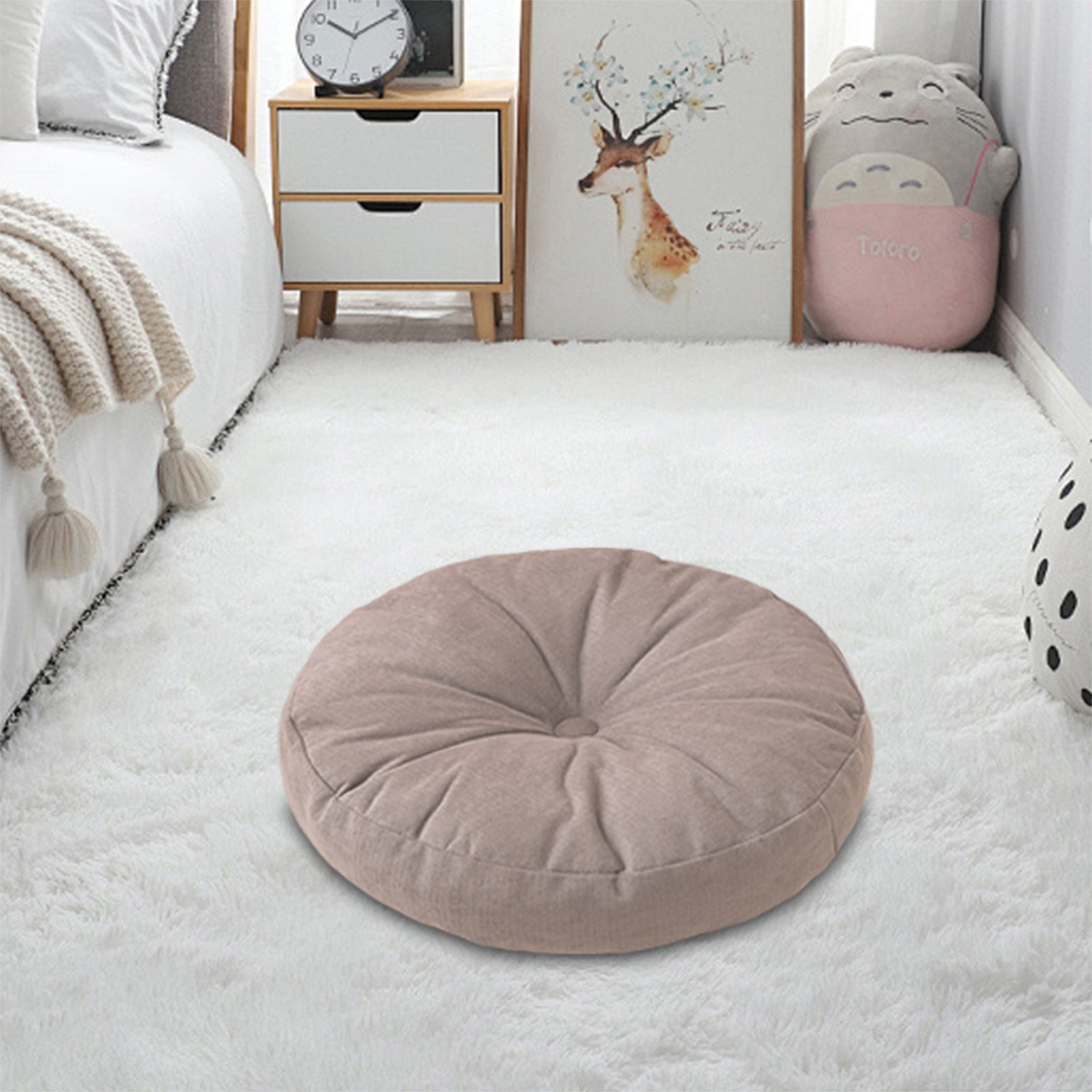 karymi Thickened Fabric Round Floor Cushion for Balcony Tatami ...