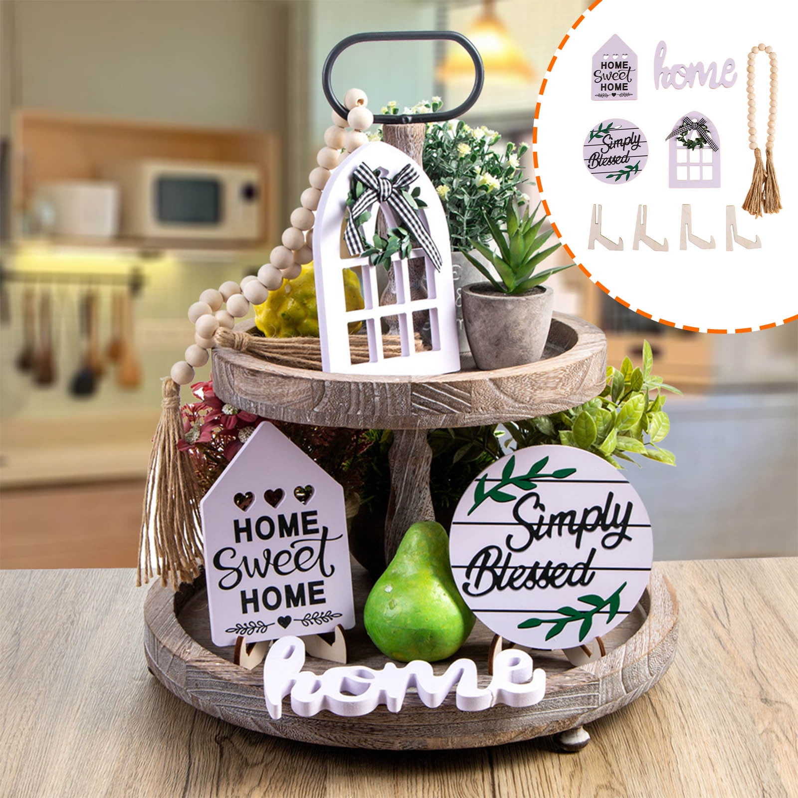 karymi Tiered Pallet Decoration Mini Tiered Pallet Sign Mini Home Decor ...