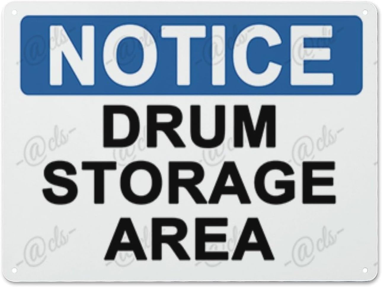kasbes Metal Hanging Plate Horizontal DRUM STORAGE AREA, Rust Free With ...