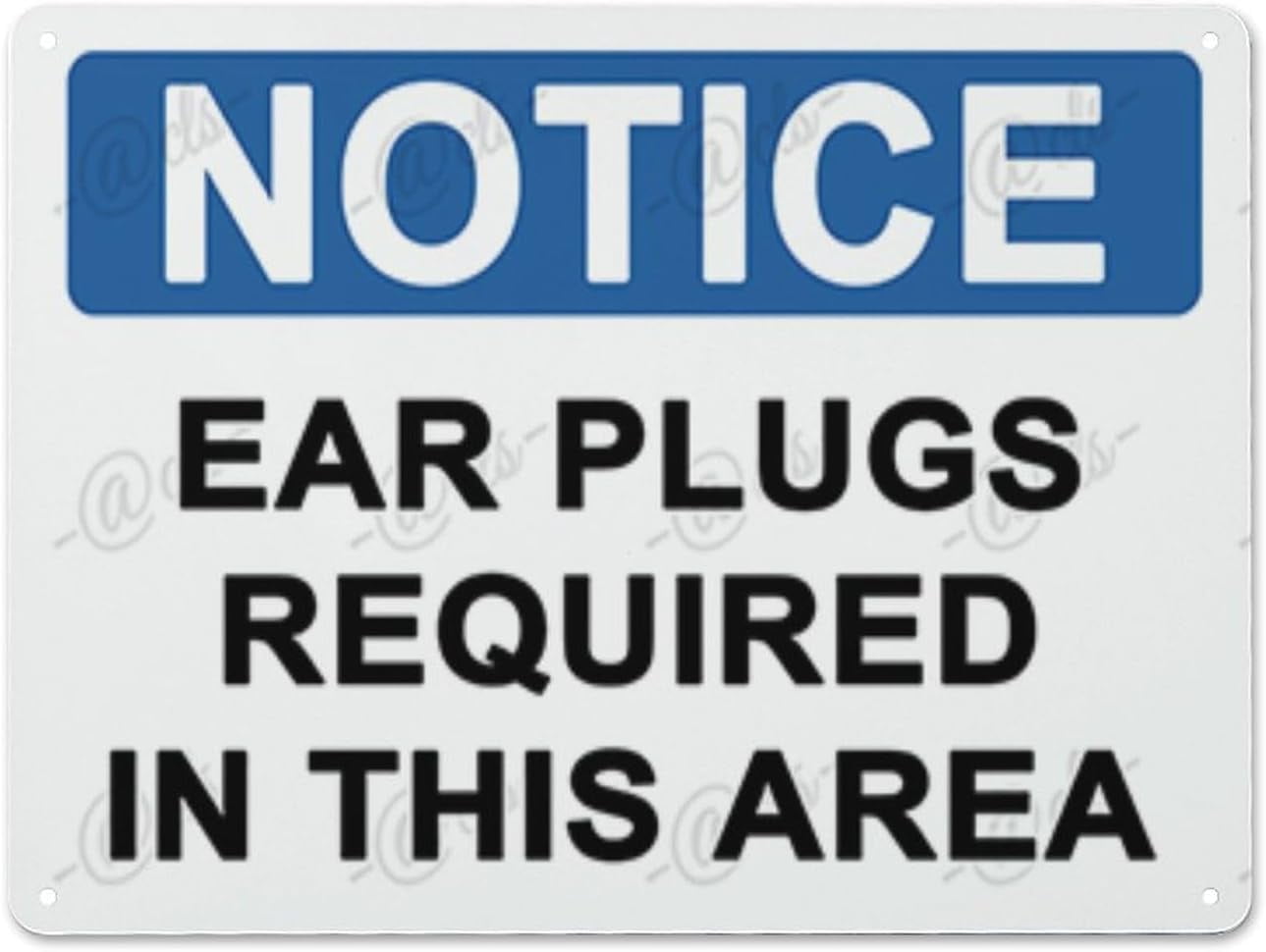 kasbes Metal Hanging Plate Horizontal EAR PLUGS REQUIRED IN THIS AREA ...