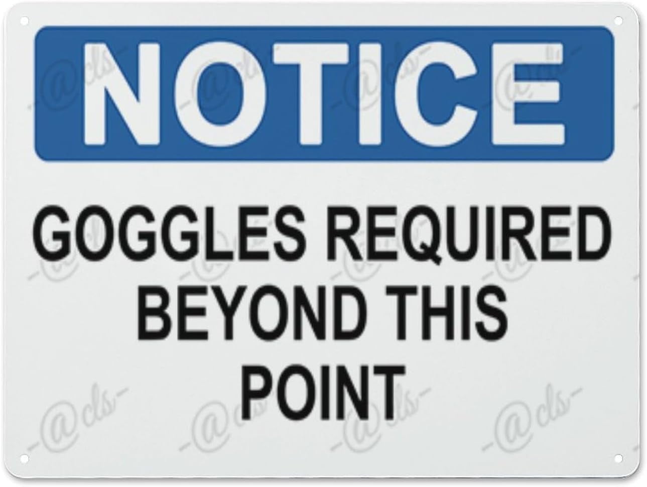 kasbes Metal Hanging Plate Horizontal GOGGLES REQUIRED BEYOND THIS ...