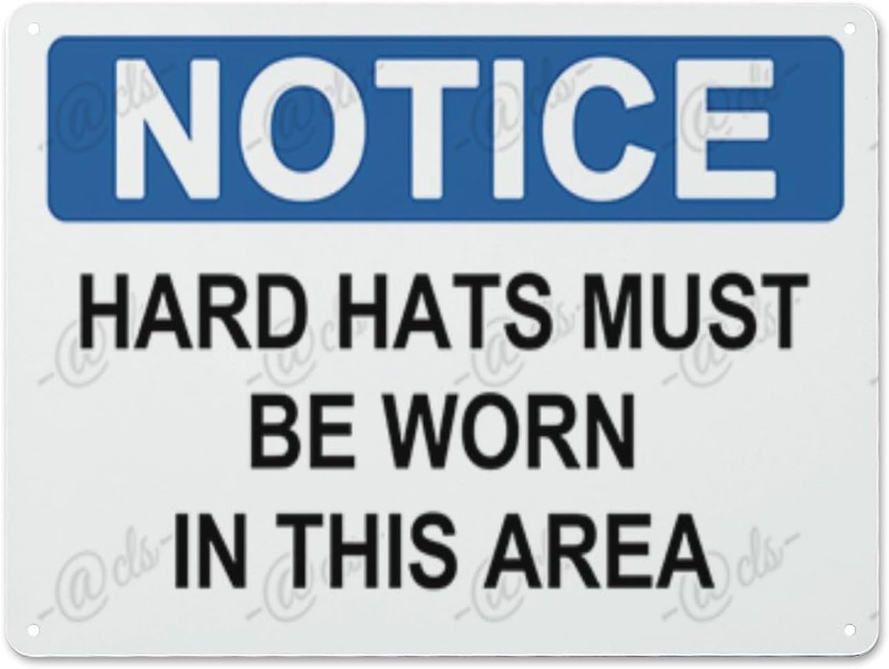 kasbes Metal Hanging Plate Horizontal HARD HATS MUST BE WORN IN THIS ...