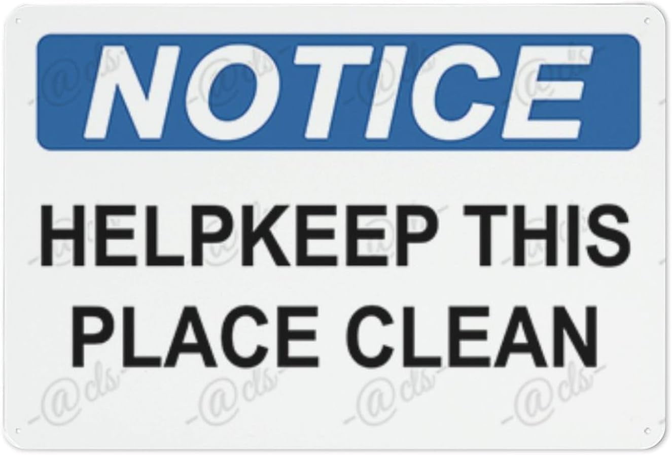 kasbes Metal Hanging Plate Horizontal HELP KEEP THIS PLACE CLEAN ...