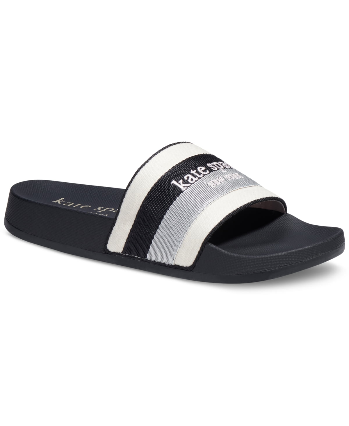 kate spade new york Womens Buttercup Pool Slides ParchBlack 6M ...