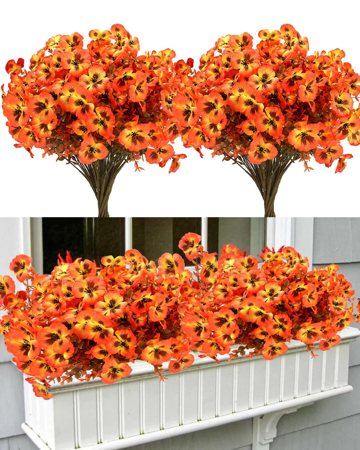 katflyee 12 Bundles Artificial Fake Fall Mums Flowers for Outdoors ...