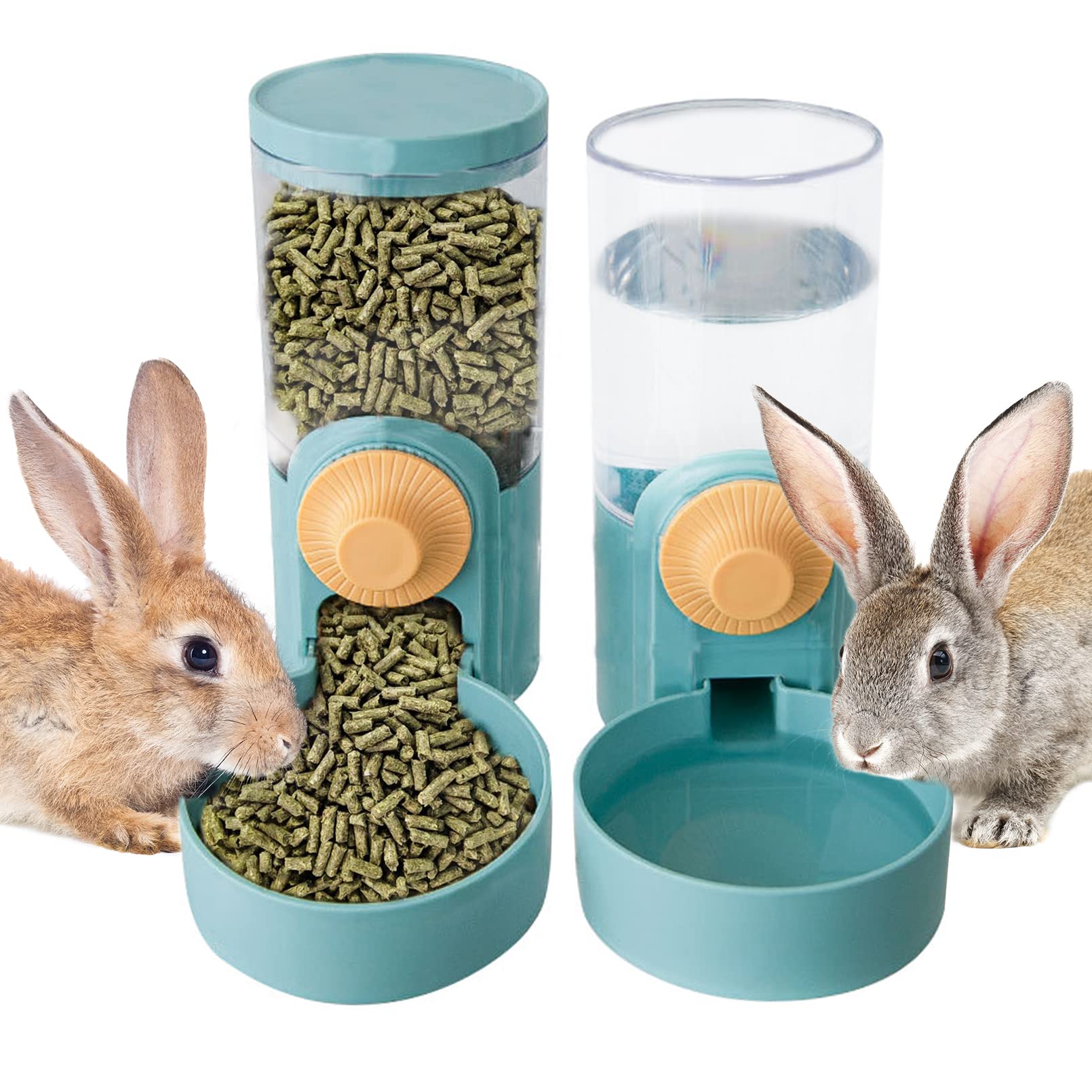 kathson 35oz Hanging Automatic XEF1 Food Water Dispenser Gravity Pet ...