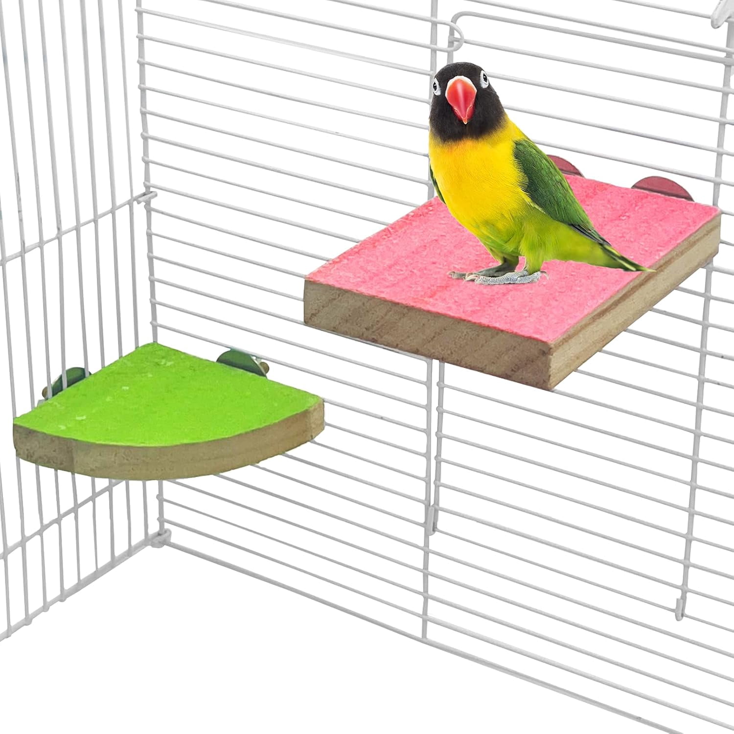 kathson Bird Perch Platform, Parrot Sanded Stand Wooden Corner Shelf ...