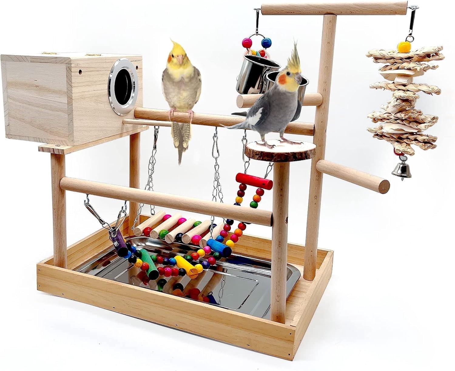 Kathson, Bird Playground, 14.56x10.23x16.92 in, Parrot Play Stand ...