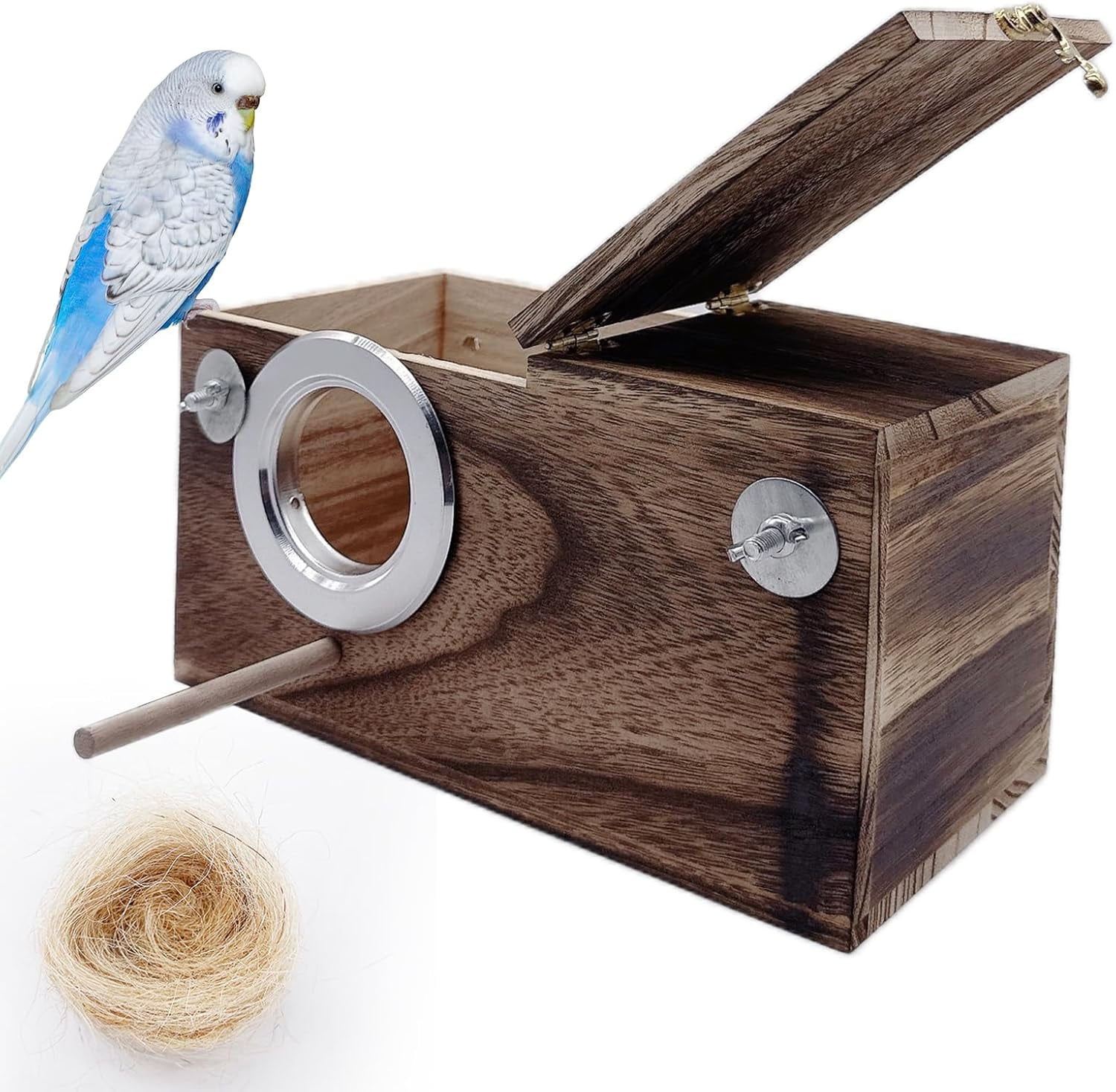 kathson Parrots Nesting Box Parakeet Nest House for Cage Budgie ...