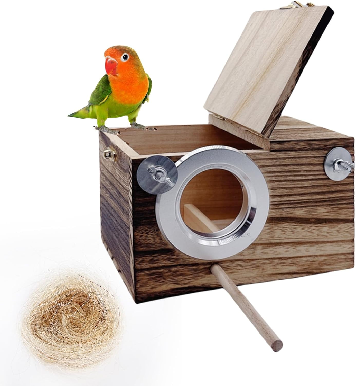 kathson Parrots Nesting Box Parakeet Nest House for Cage Budgie ...