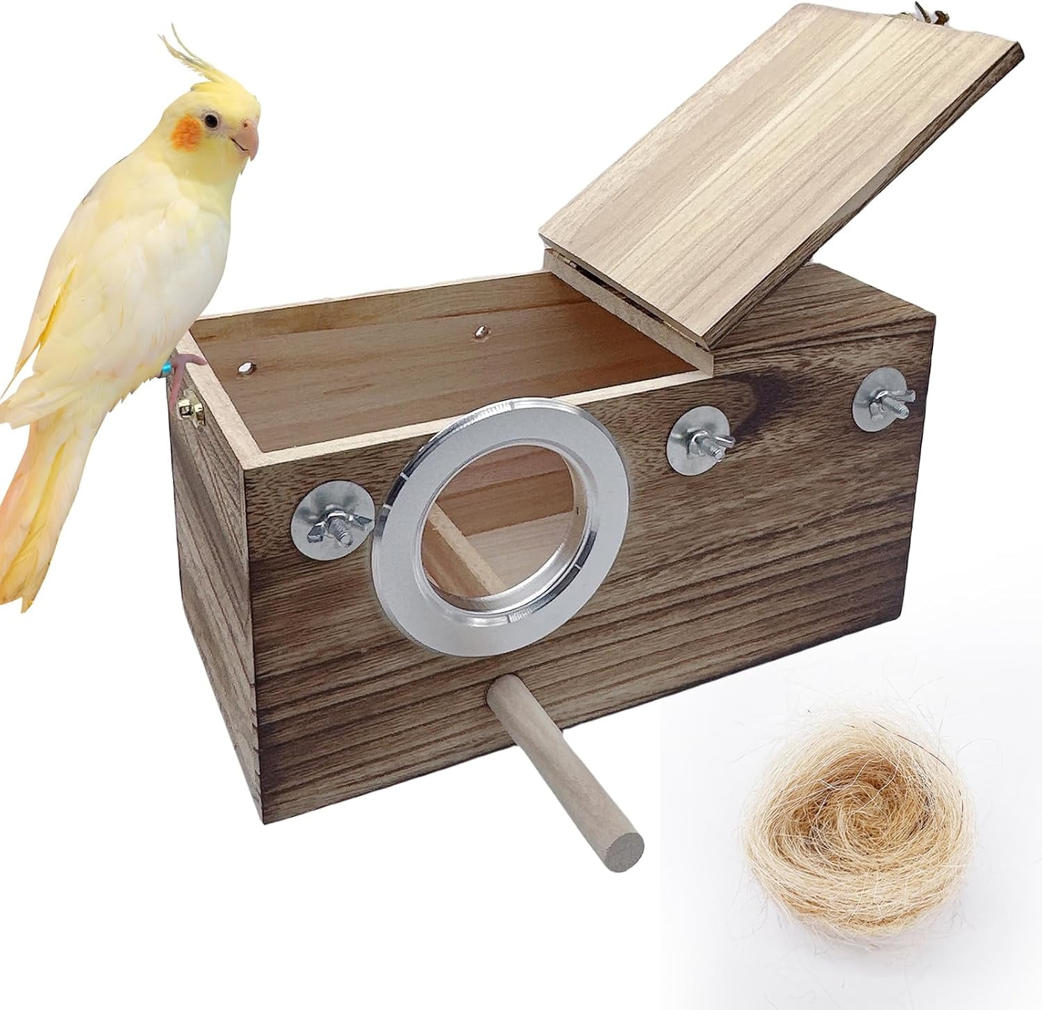 kathson Parrots Nesting Box Parakeet Nest House for Cage Budgie ...