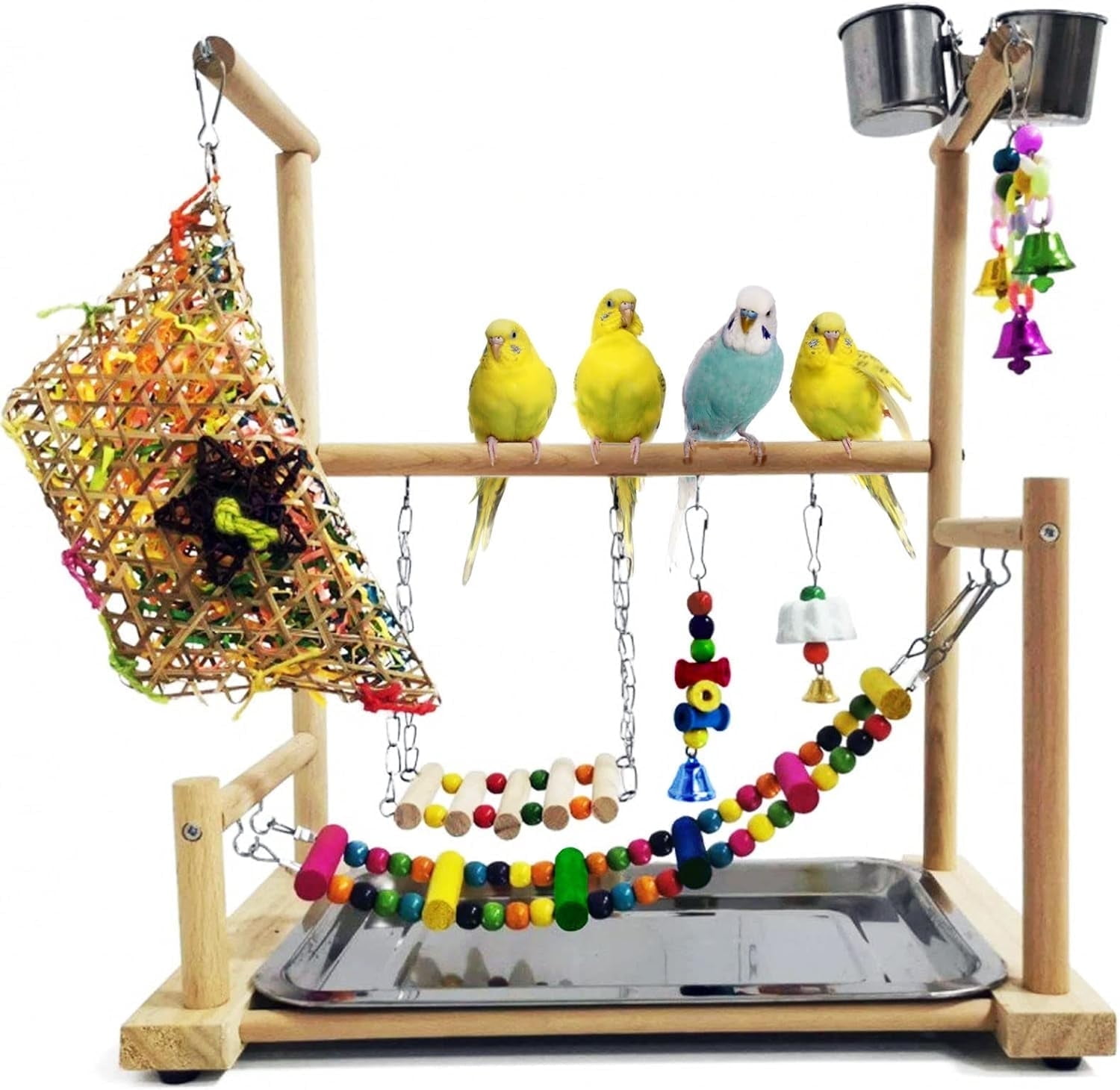 kathson Parrots Playground Bird Perch Gym Playpen Birds Chewing Toys ...
