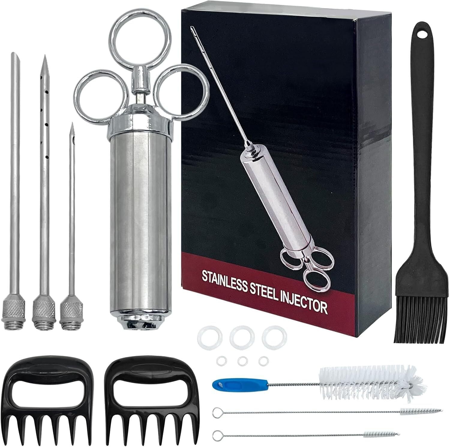 kathson Stainless Steel Turkey Injection Kit Meat Injectors Syringe for ...