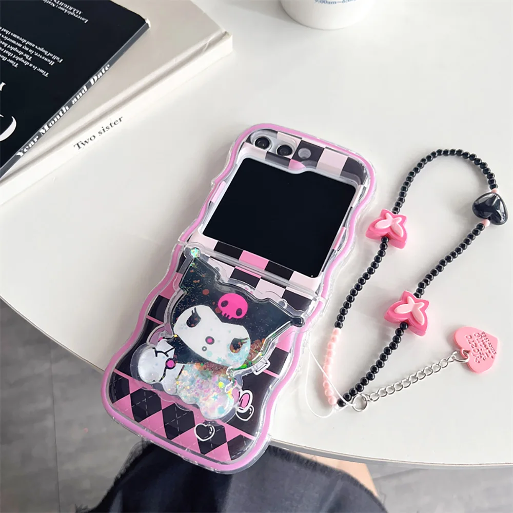 kawaii Sanrio Kuromi with Bracelet Holder Phone Case for Samsung Galaxy ...