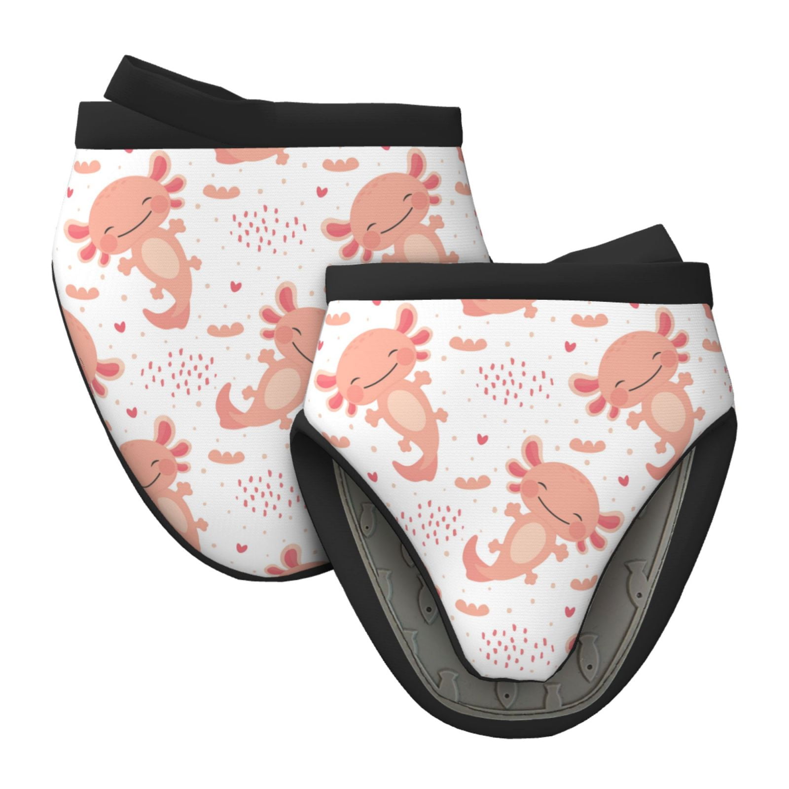 kawaii axolotl cute cartoon Oven Mitts Heat Resistant with Hanging Loop ...