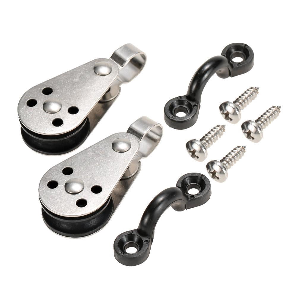kayak stainless steel pulley with c-buckle screw set rudder rope anchor ...