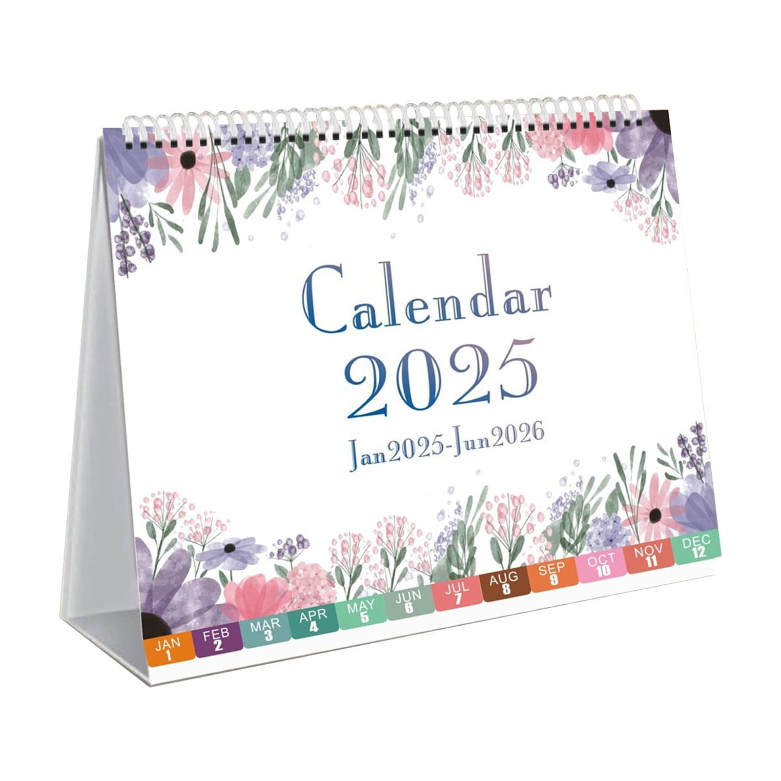 kazuzk Small Desk Calendar - Floral Desktop Standing Calendar with ...