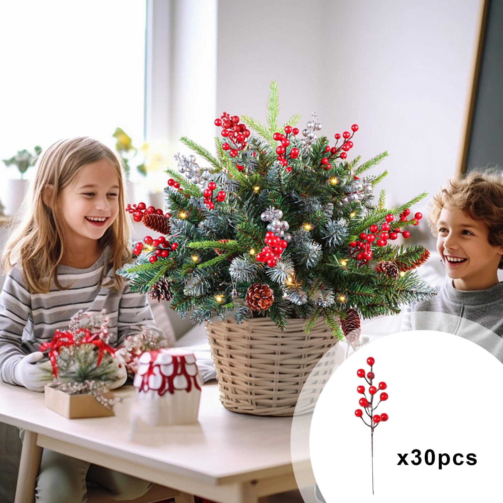 kcavykas 30pcs Baby Toys Deals 2024 Simulation Plant DIY Christmas Tree ...
