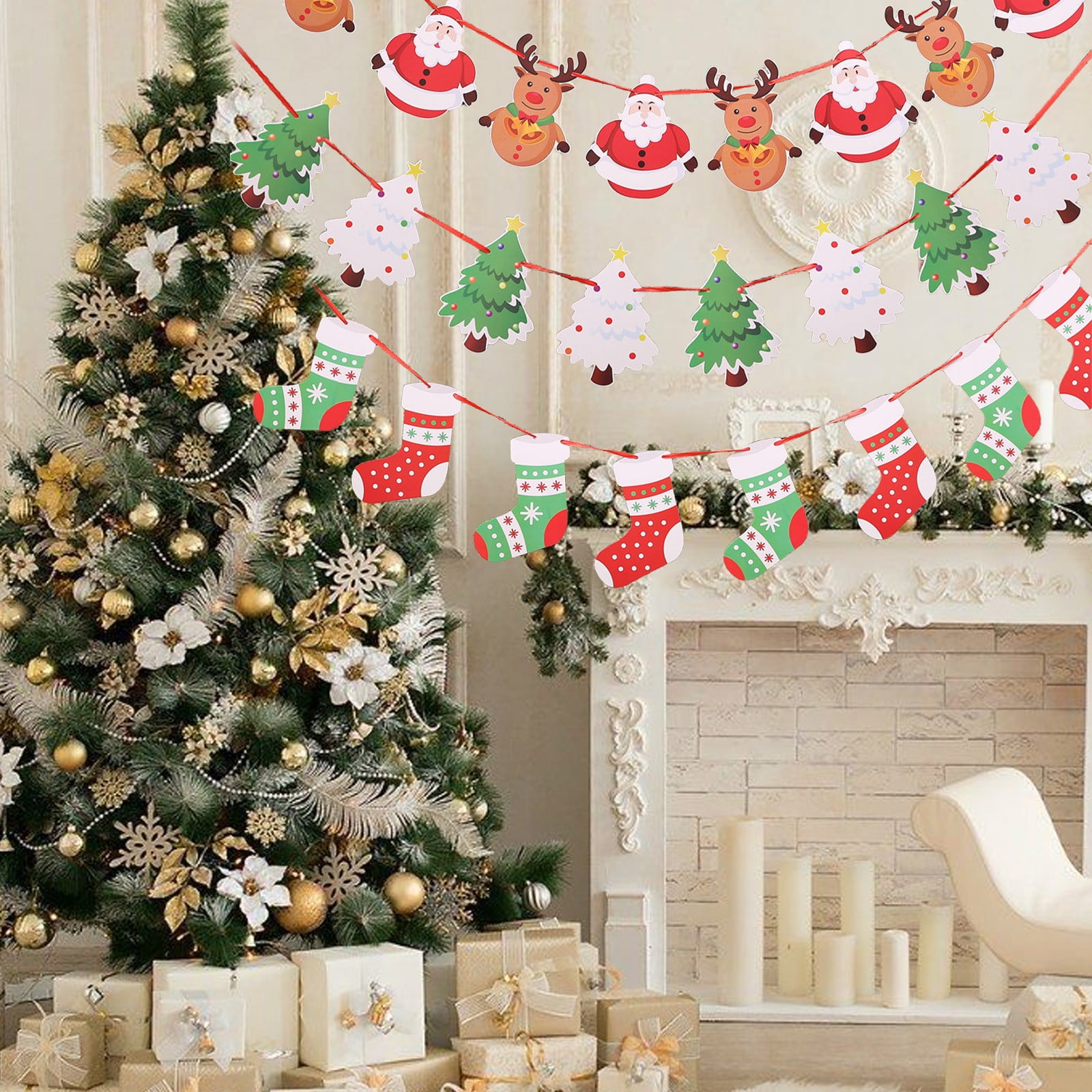 Christmas Ornaments Christmas Decorations Bunting Banners Home Indoor ...