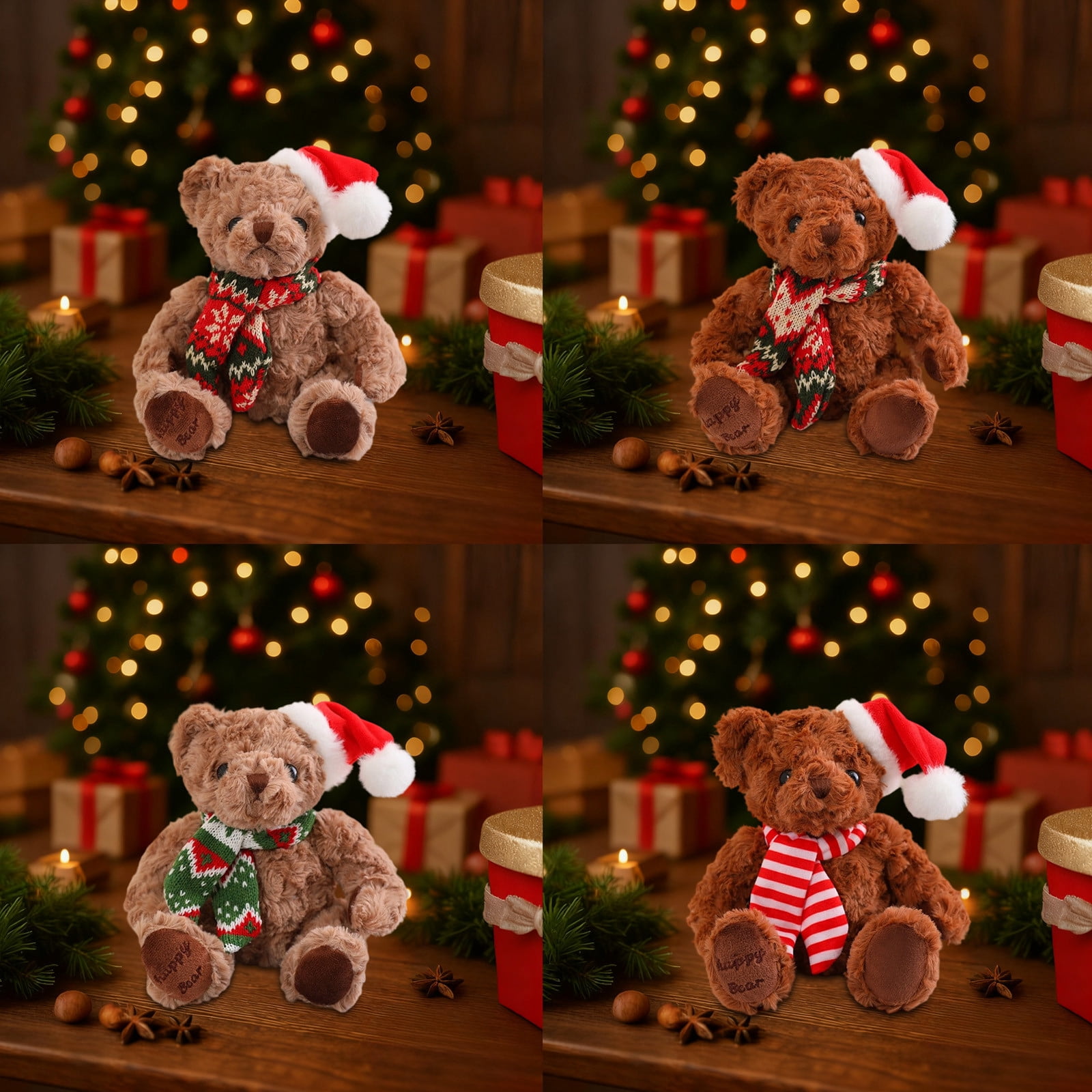 kcavykas Christmas Decorations Holiday Christmas Teddy Bear Plush Santa ...
