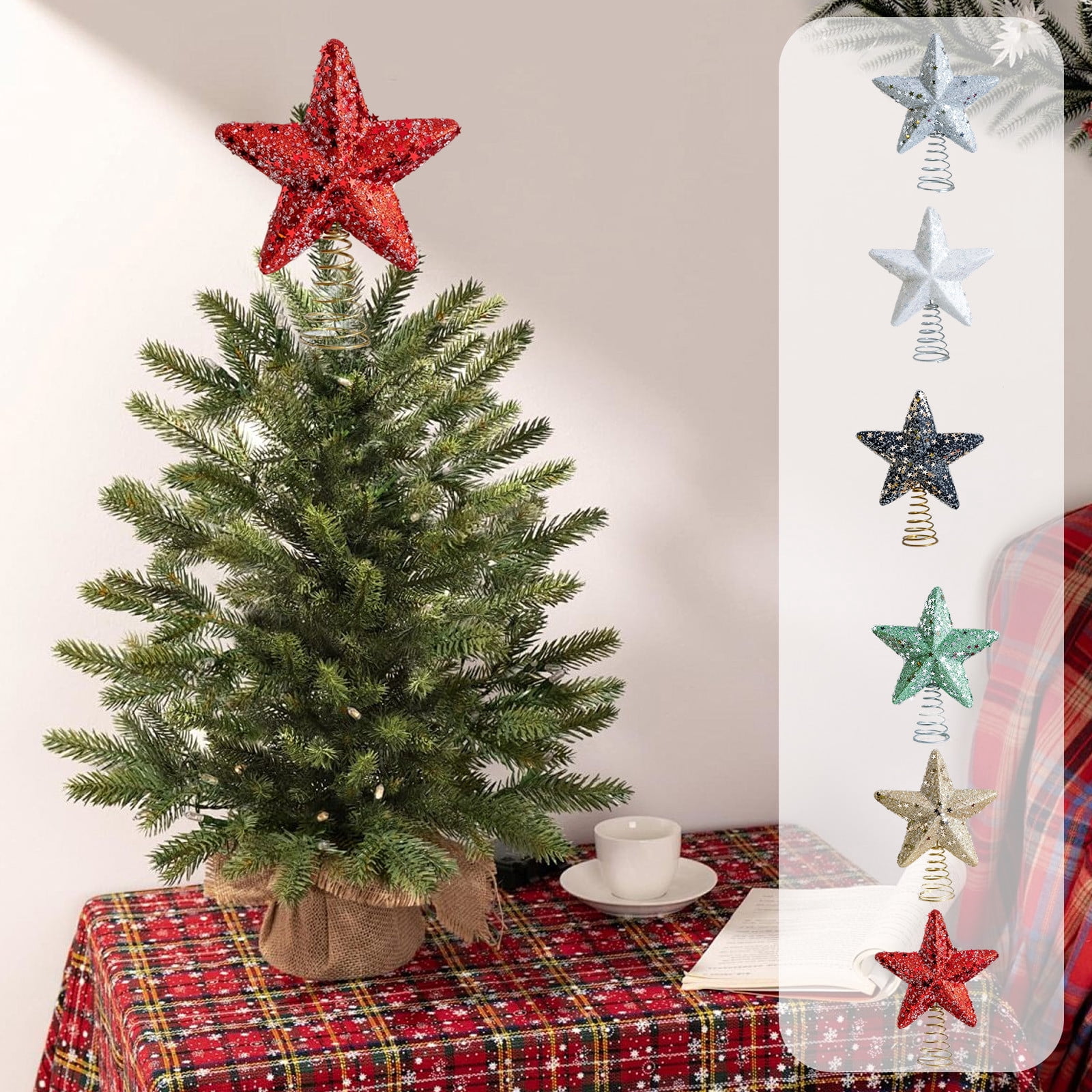 kcavykas Christmas Stockings Holiday Decor Christmas Tree Topper Star ...