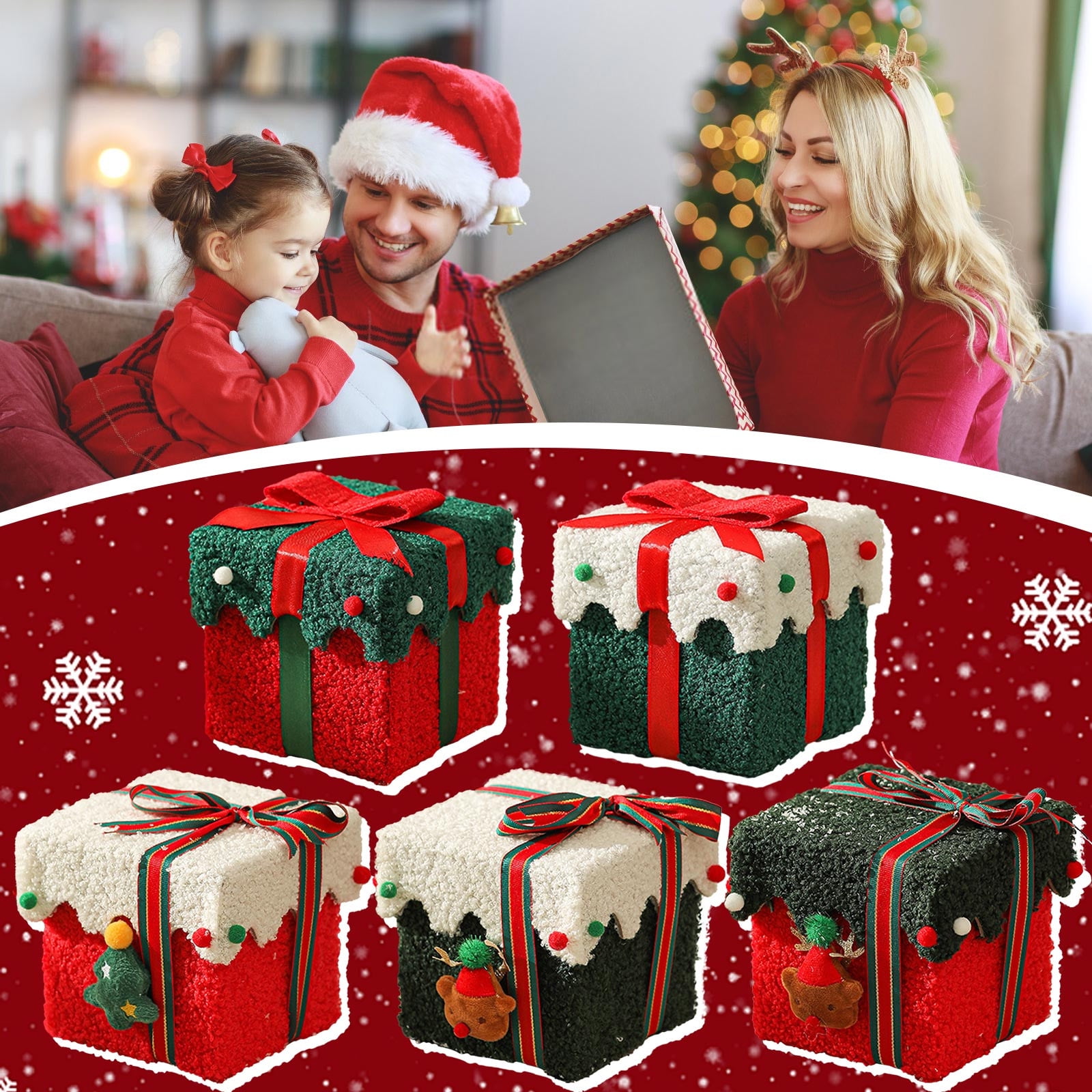 kcavykas Gifts Christmas Velvet Gift Box Apple Packaging Decorative ...