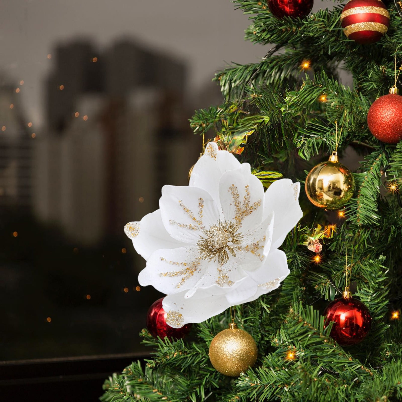kcavykas Outdoor Christmas Decorations Christmas Decor Powder-Flocked ...