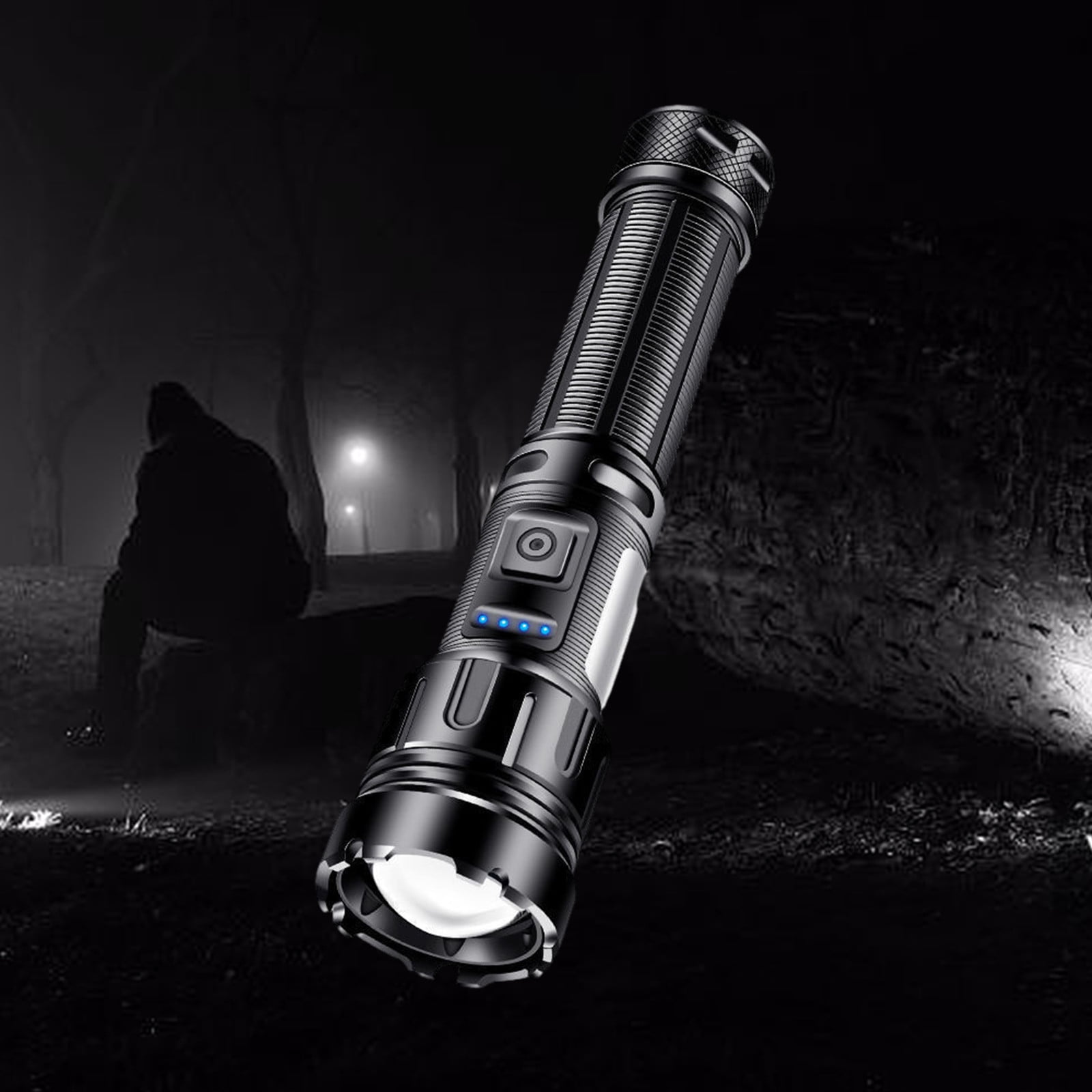 kcavykas Tactical LED Flashlight, Type-C Rechargeable with Power ...