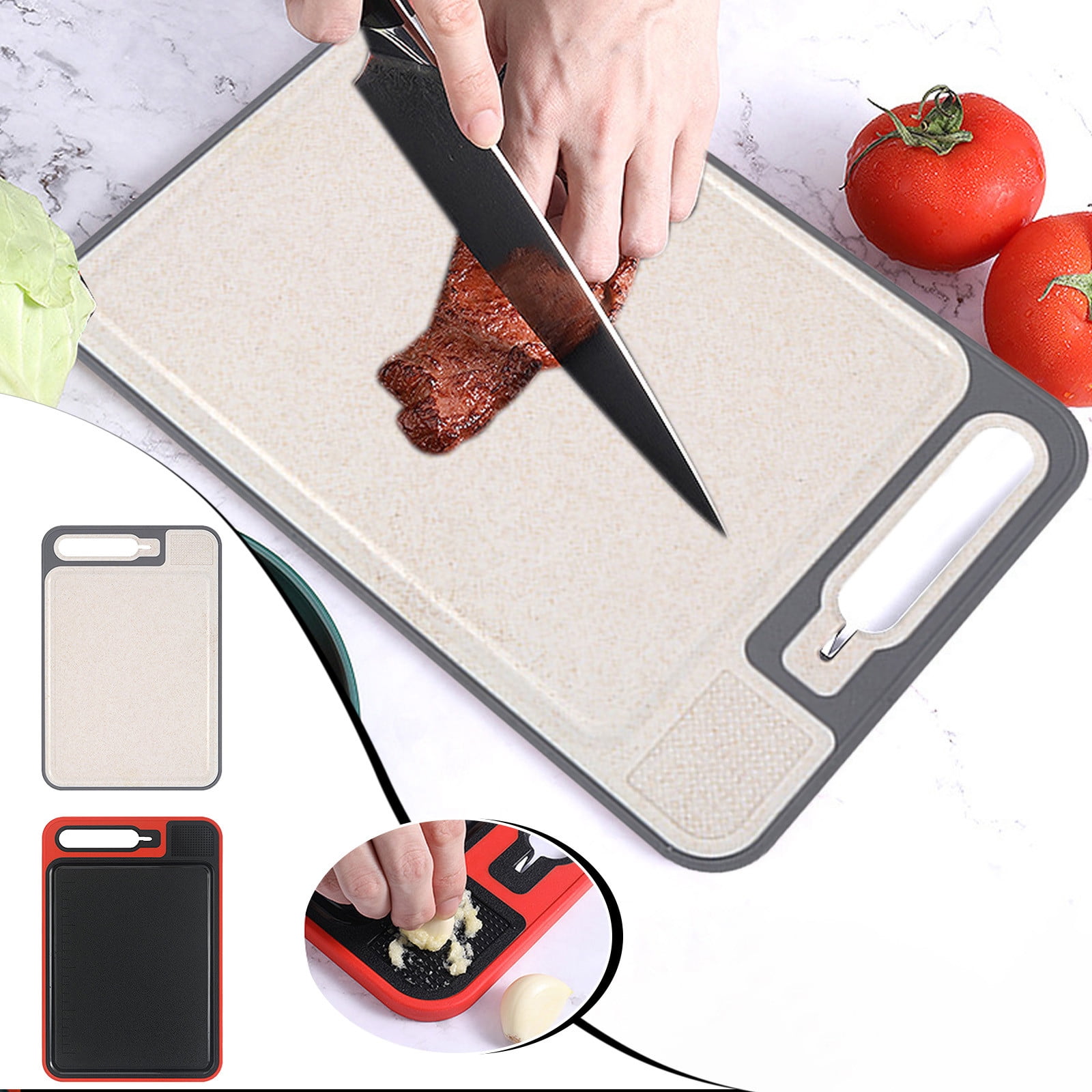 kcavykas Titanium Cutting Board Wood Cutting Board Double Sided ...