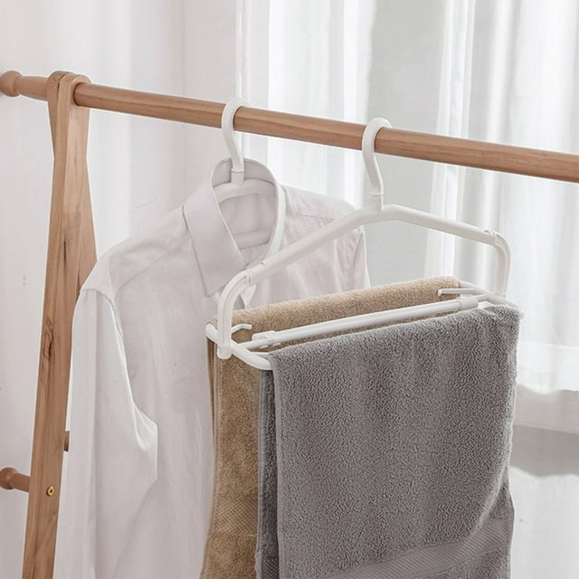 kchsji Foldable 3-Tier Clothes Drying Rack - Windproof Rotatable Hook ...