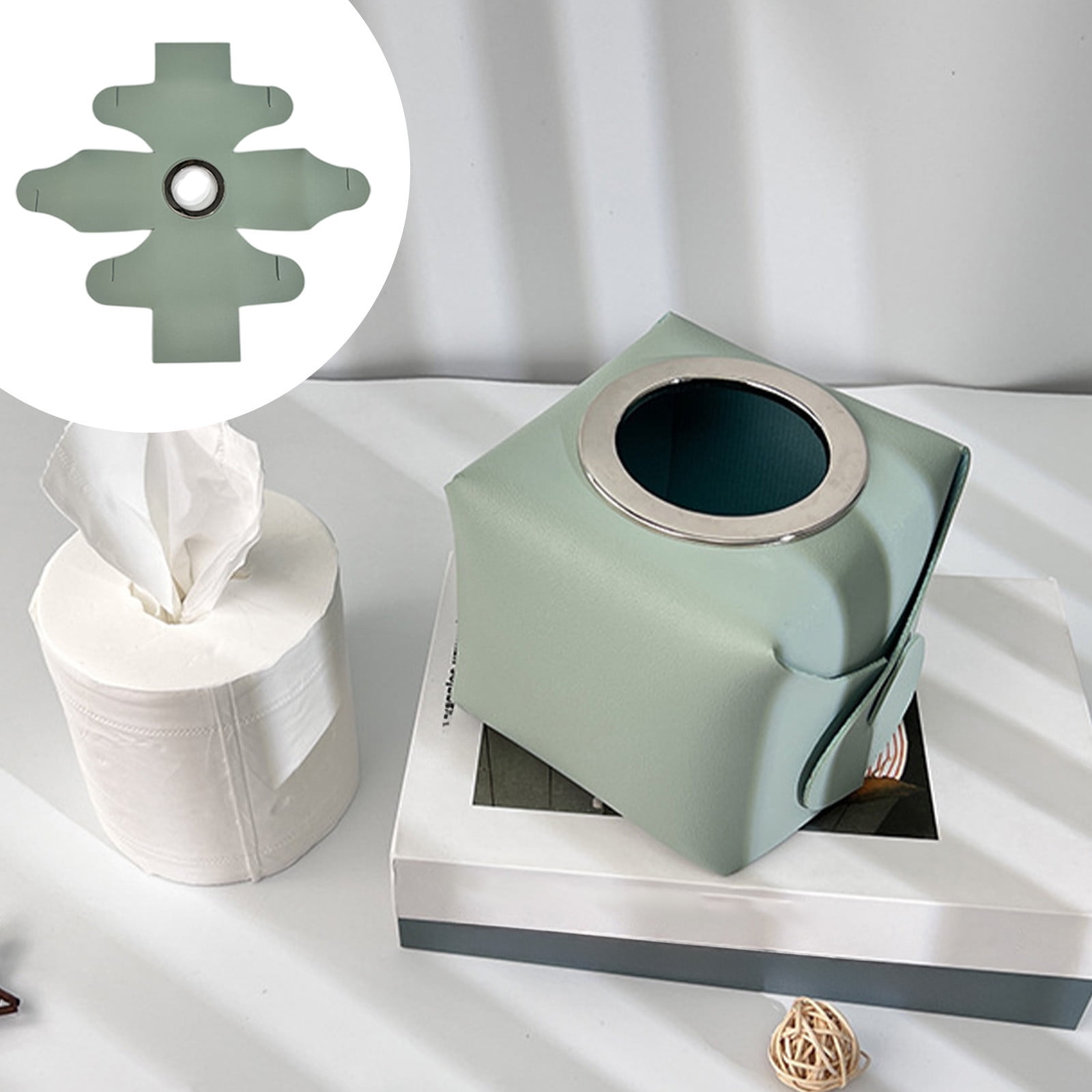 kchsji Mini Tissue Box Cover, Compact PU Leather Organizer, Small ...