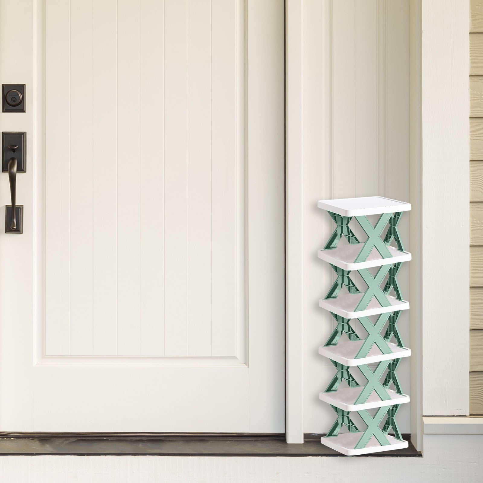 kchsji Modular Shoe Rack System, Interlocking Plastic Storage Shelves ...