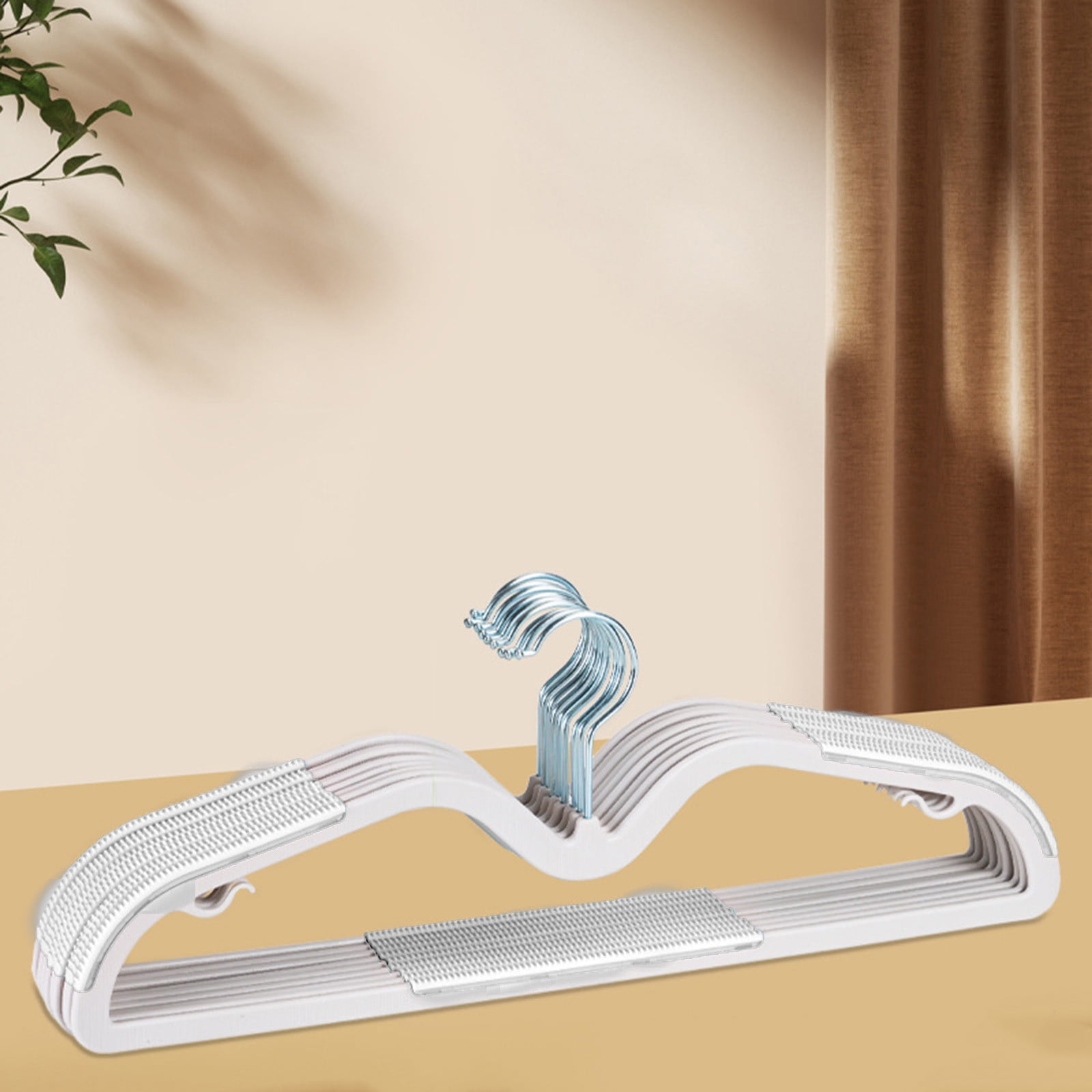kchsji Non-Slip Clothes Hanger, Thickened Plastic Hanger 10-Pack, Space ...
