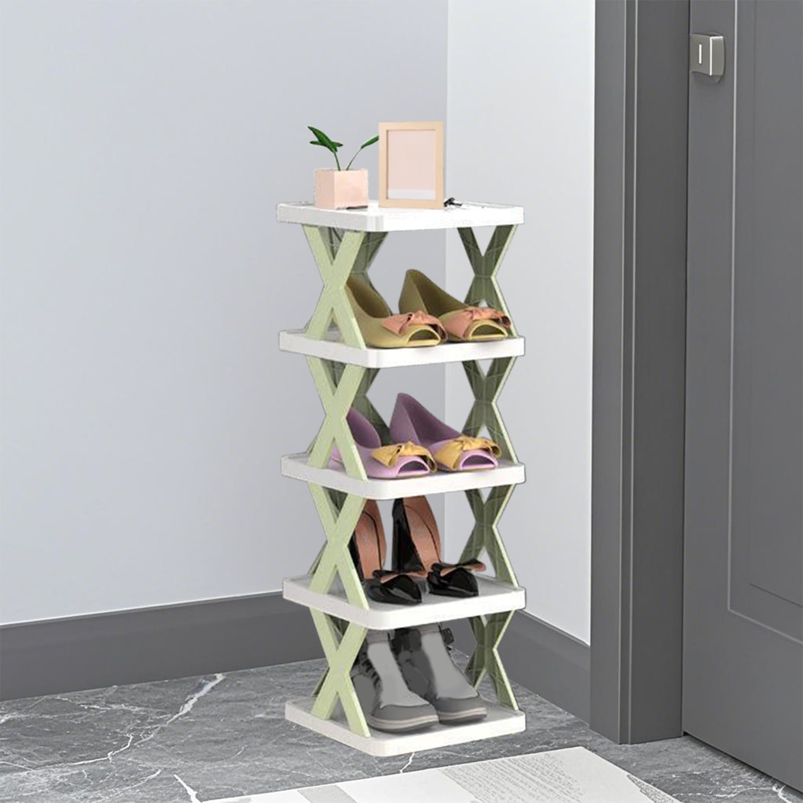 kchsji Scandinavian Shoe Rack, 3-Layer Detachable Plastic Shelf ...