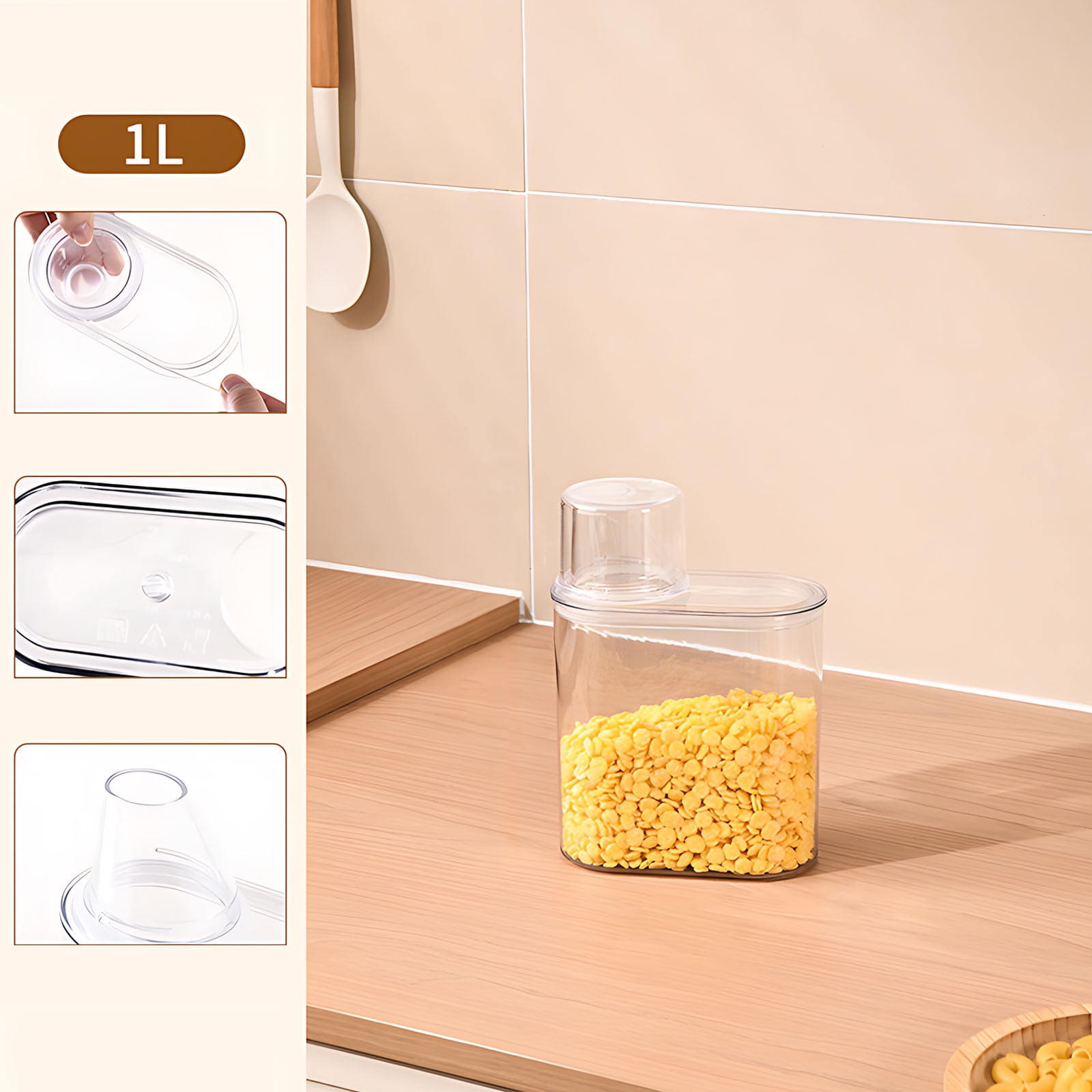 kchsji Storage Container, Airtight Kitchen Organizer for Grains Snacks ...