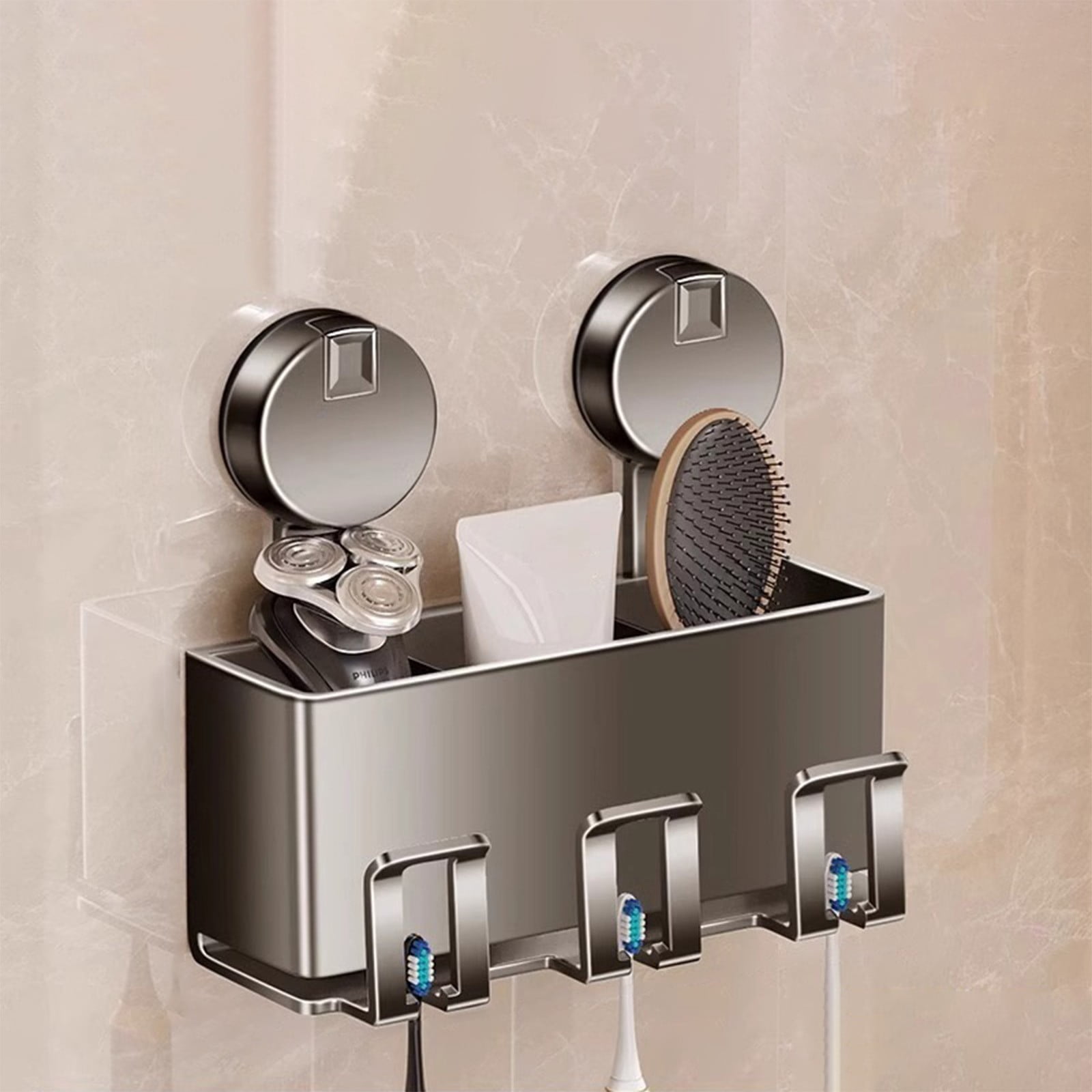 kchsji Toothbrush Holder, Adhesive No Drill Wall Mounted Toothbrush ...