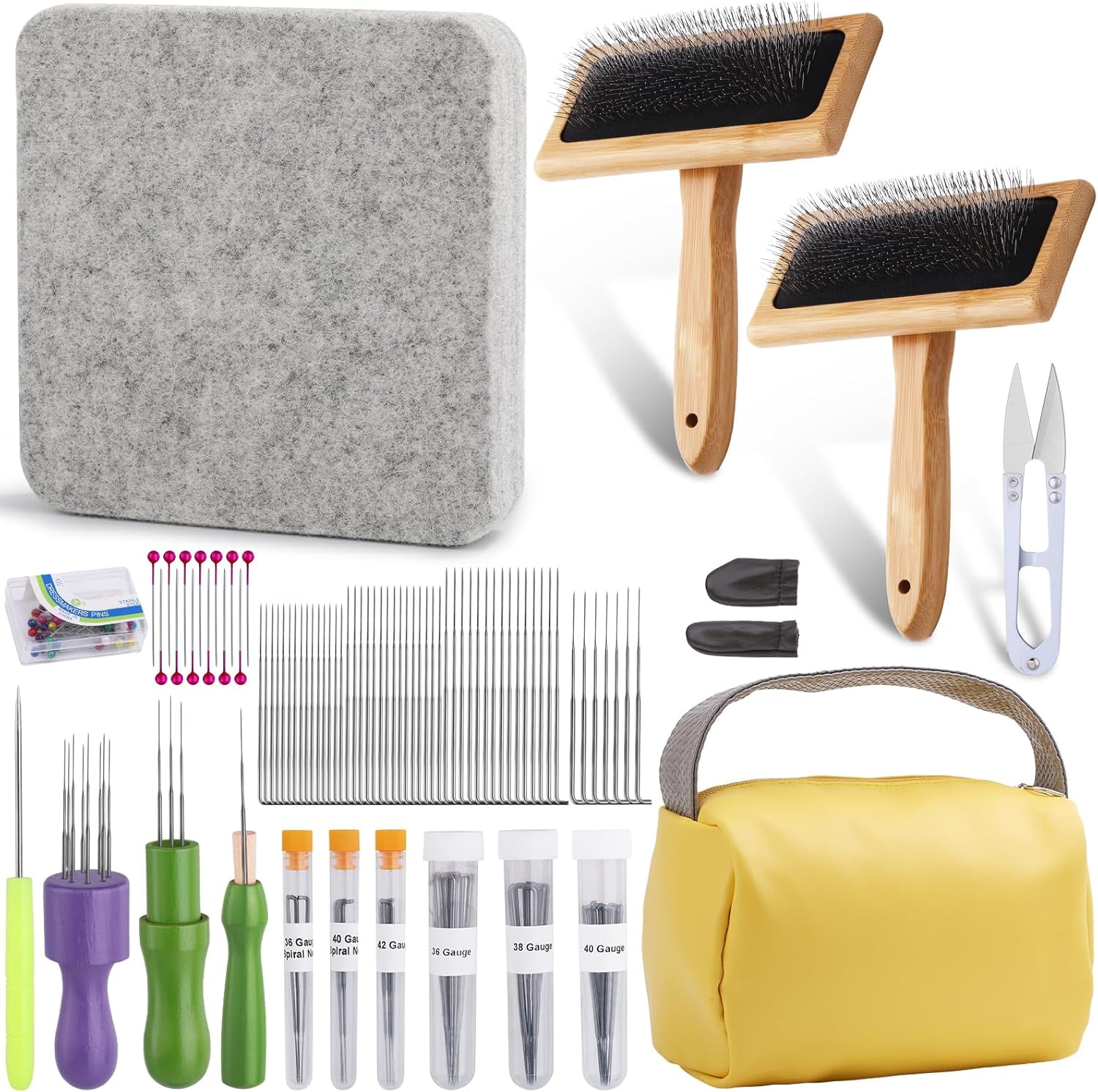 kdafio 74 Needle Felting Tools, Needle Felting Kit with Hand Carders ...