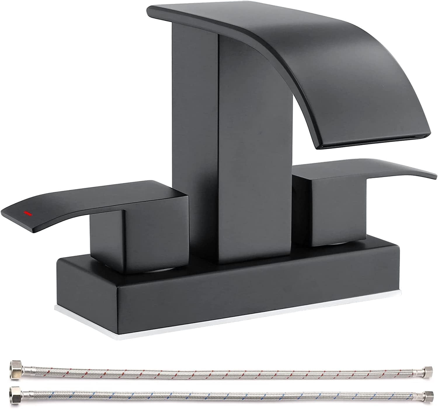 kede Waterfall Bathroom Faucet Lavatory 2 Handle 3 Hole 4 Inch Bathroom ...