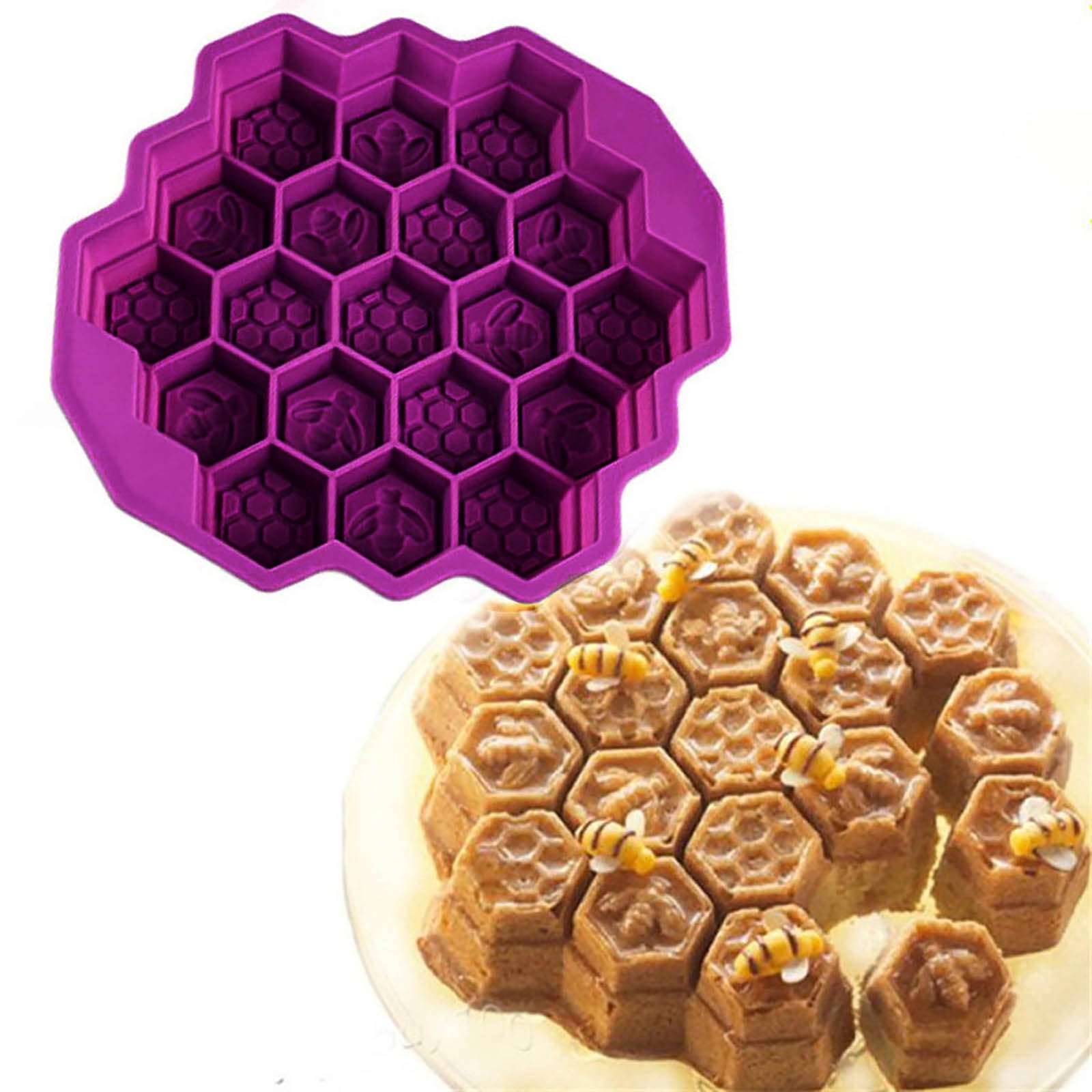 kedshhgu Bee Honeycomb Cake Mold Mould Soap Mold Silicone Flexible ...
