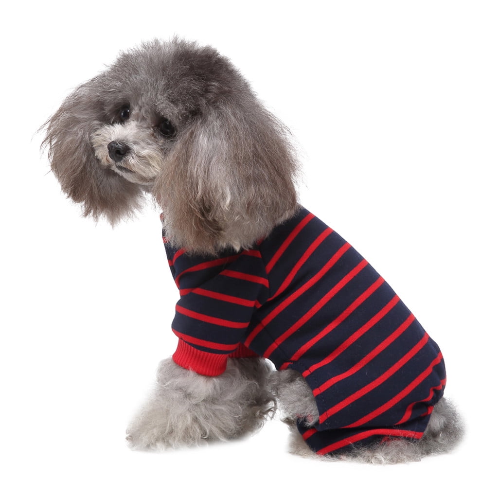 kedshhgu Female/Male Pet Dog Pajamas Stripes 4 Legged Dog pjs Jumpsuit ...