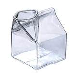 kedshhgu Glass Milk Carton Creamer Pitcher Cute Clear Kawaii Milk ...