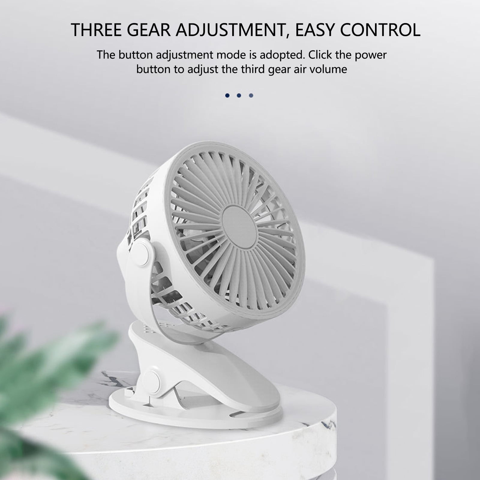 kedshhgu Portable Clip on Fan Battery Operated, Small USB Desk Fan, 3 ...