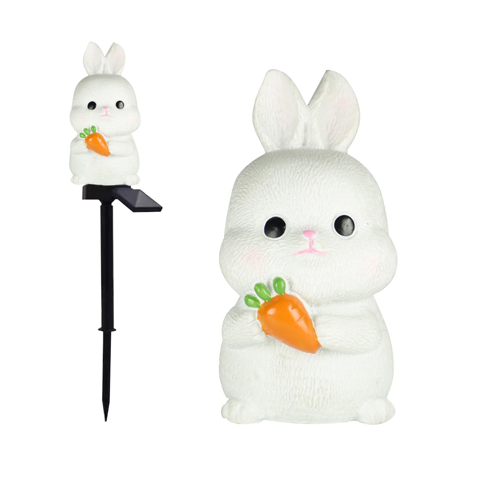 kedshhgu Solar Rabbit Garden Ornaments Light Bunny Decor Outdoor Statue ...