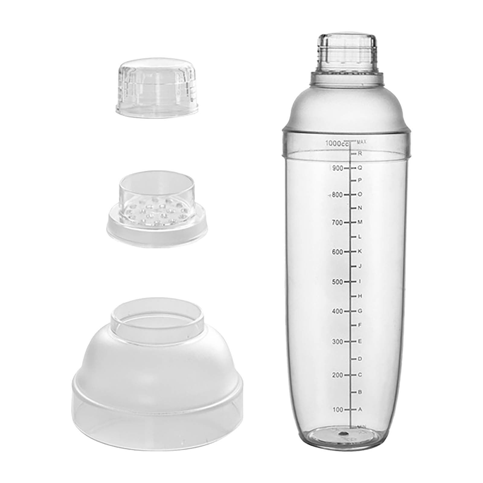 Kedshhgu Strainer & Measurement Cocktail Shaker Plastic 4 Piece Drink ...