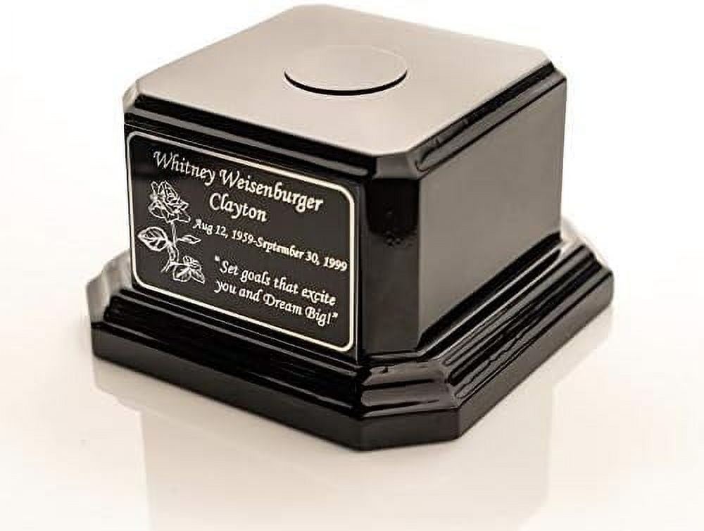 keepsake elite urn stand - custom engrave - black/silver large, display ...