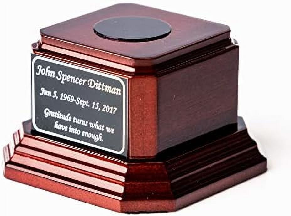 keepsake elite urn stand - custom engrave - rosewood/silver small ...
