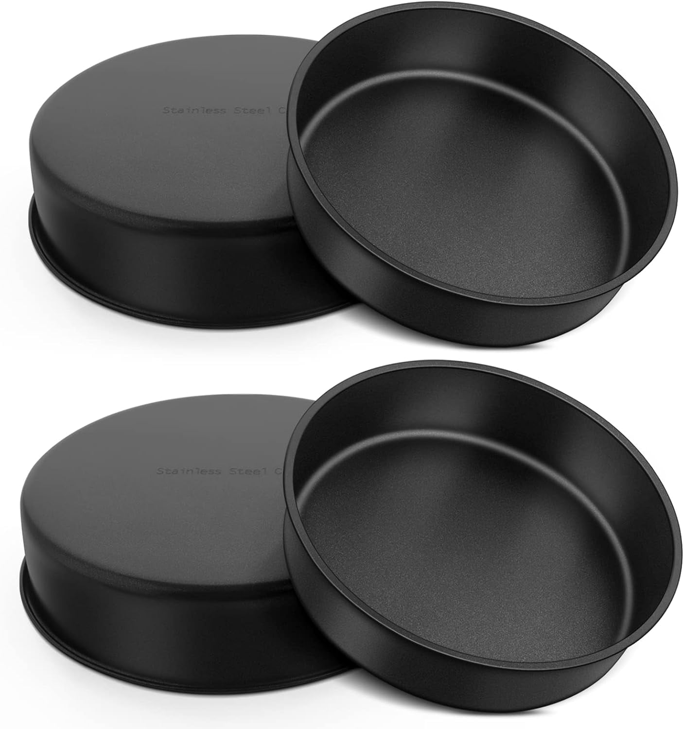 keji 4 Inch Cake Pan, Mini Round Baking Layer Cake Pan Set of 4, with ...