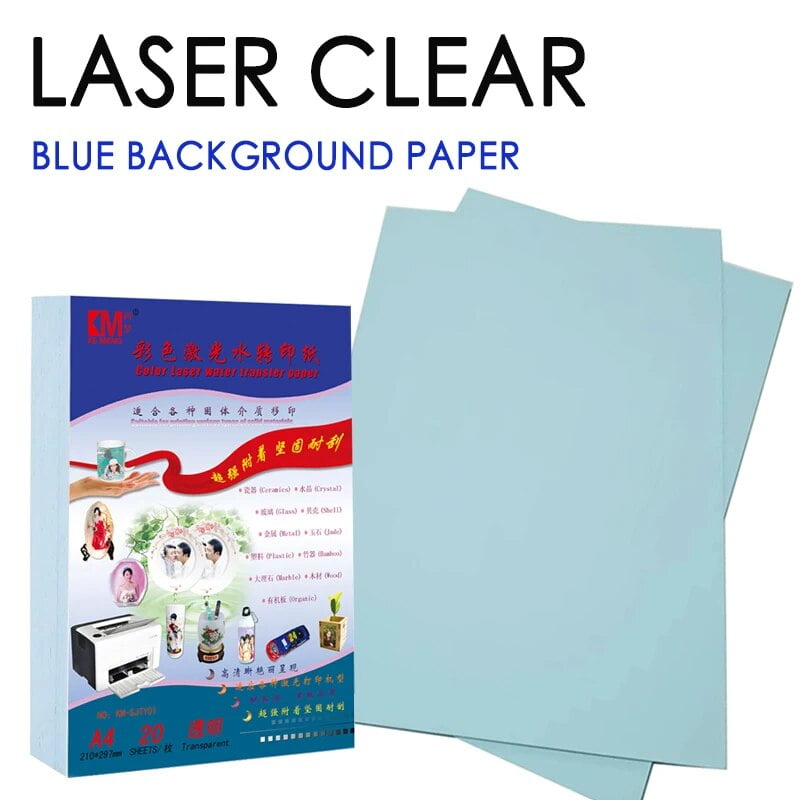 kemeng Blue background Laser Water Transfer Printing Decal Paper A4 ...